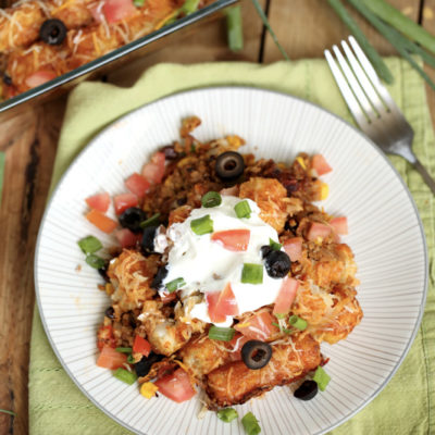 Cheesy Taco Tater Tot Casserole with Ground Beef Recipe